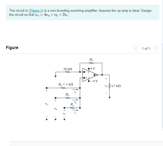 (Solved) - The circuit in (Figure 1) is a non-inverting summing ...
