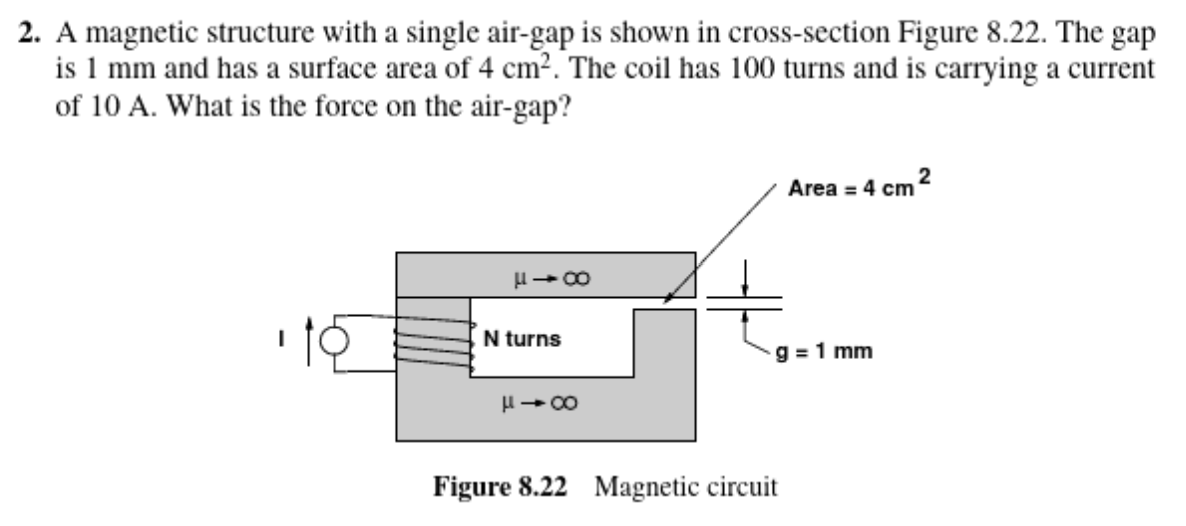 (Solved) - A magnetic structure with a single air-gap is shown in cross ...