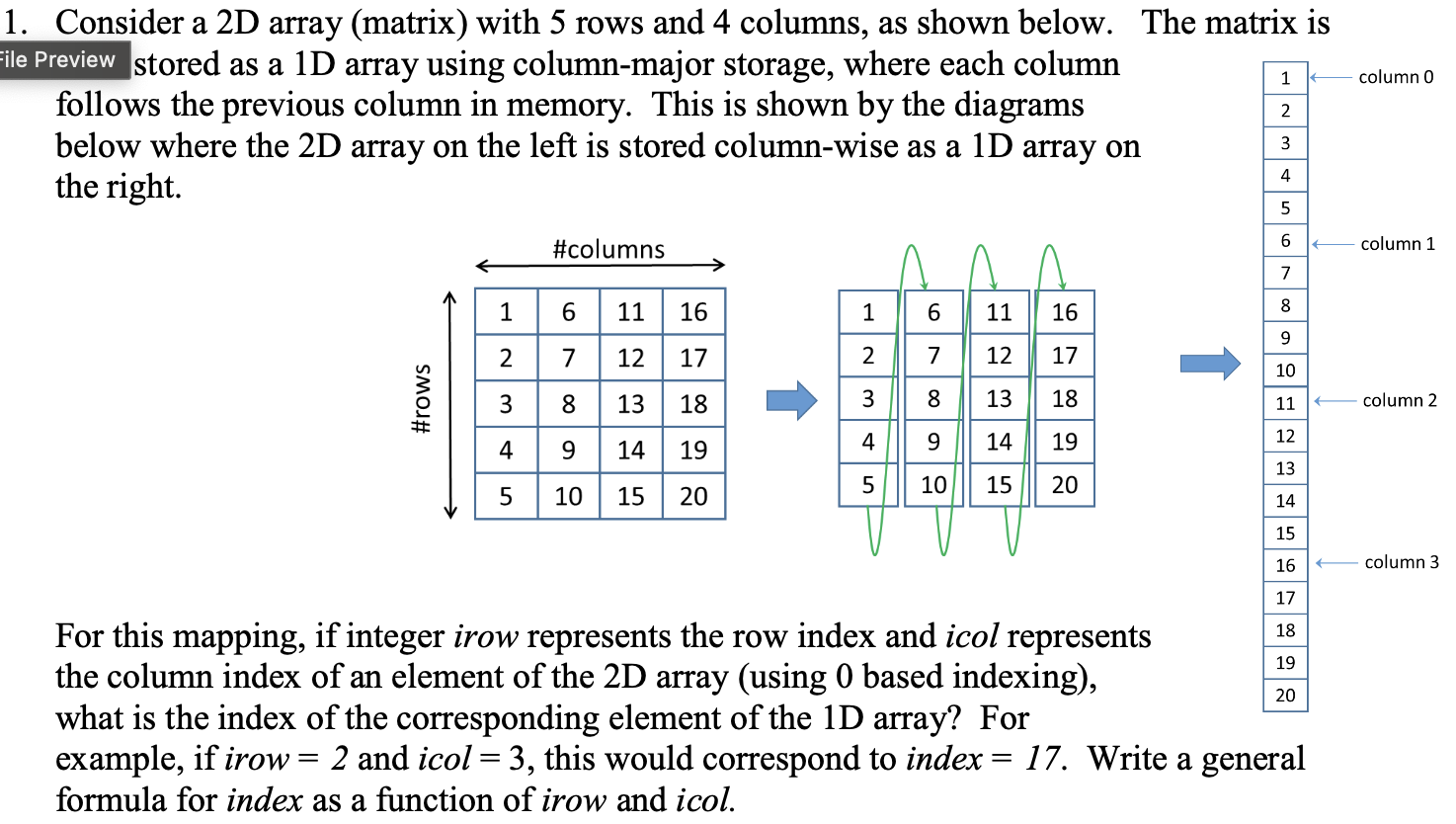 (Get Answer) - Consider a 2D array (matrix) with 5 rows and 4 columns, as shown...| Transtutors