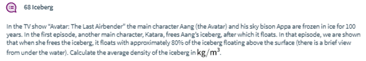 (Get Answer) - 68 Iceberg In the TV show "Avatar: The Last Airbender ...