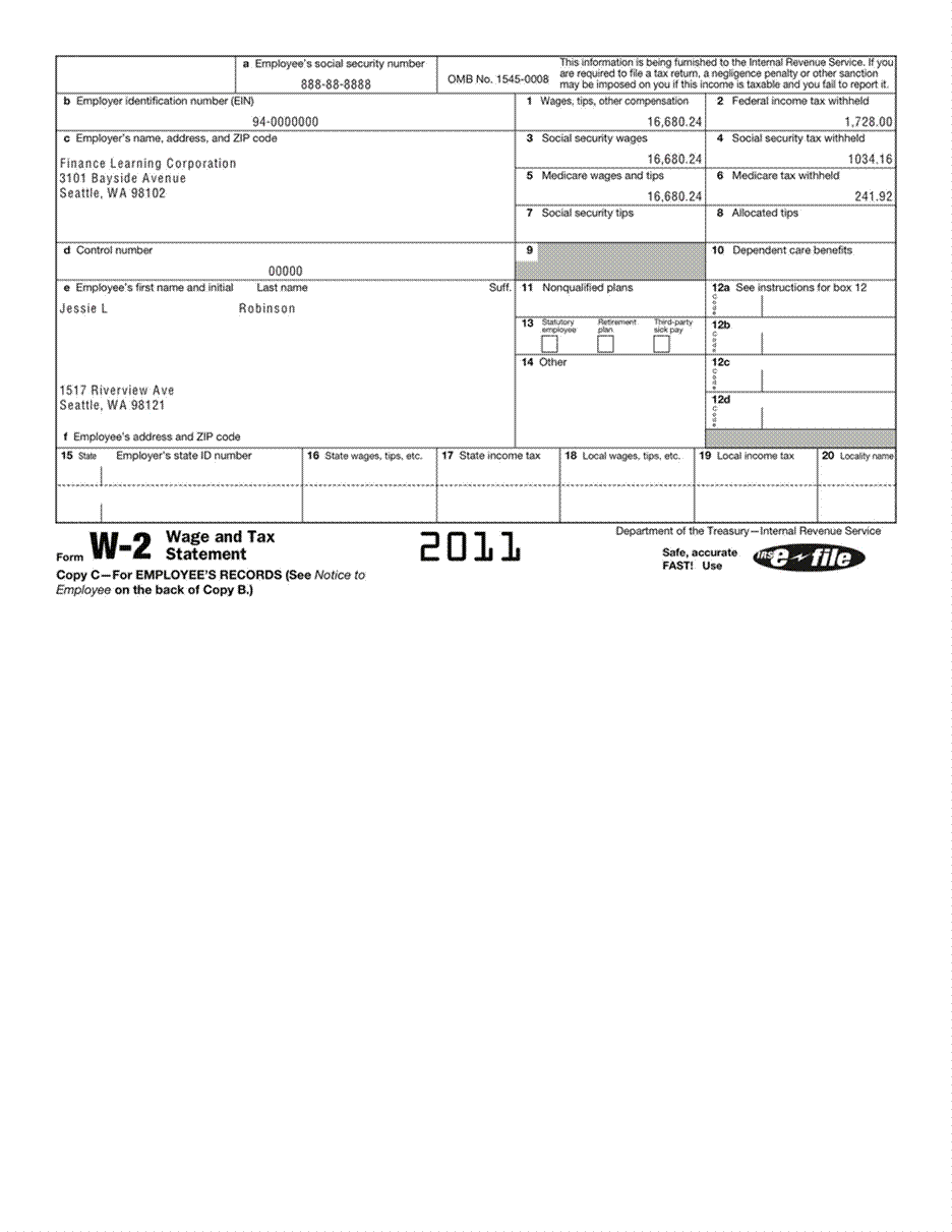 (Solved) - Form Y =2 Statement Copy C-For EMPLOYEE'S RECORDS (See ...