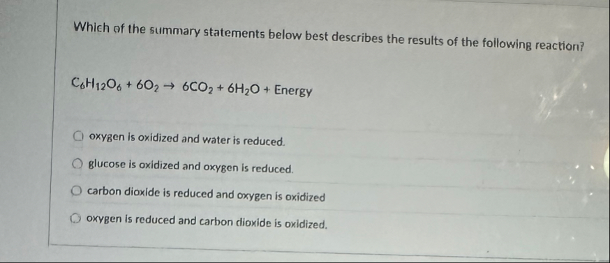 (Solved) - Which of the summary statements below best describes the ...