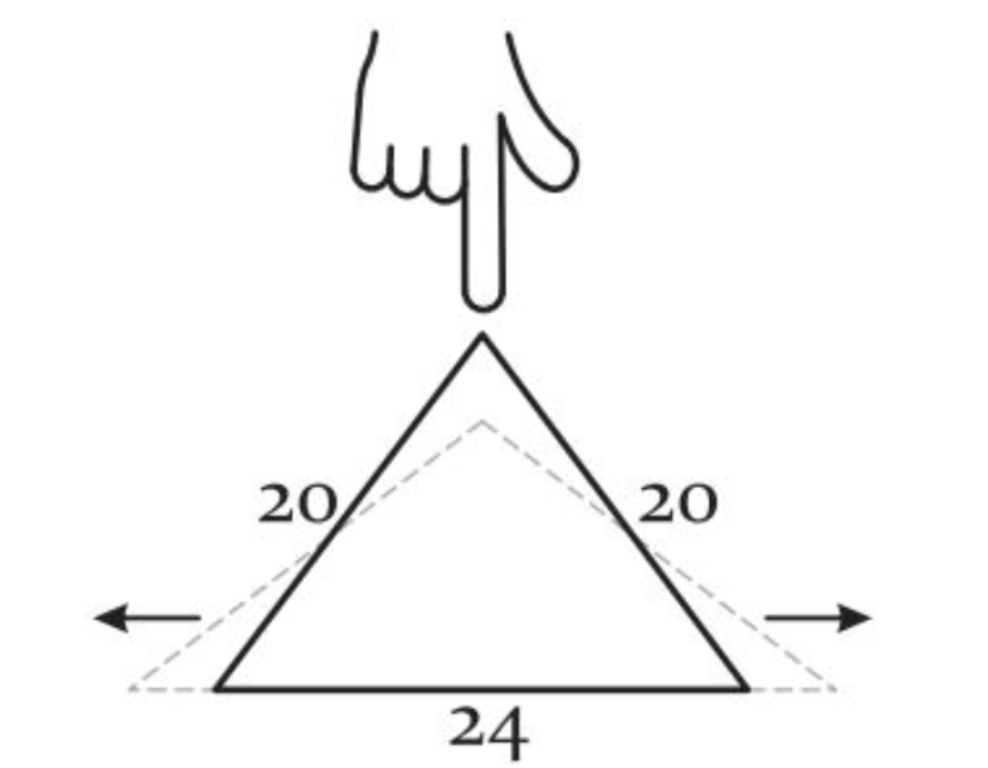 (Solved) - The triangle below lies on a flat surface and is pushed at ...