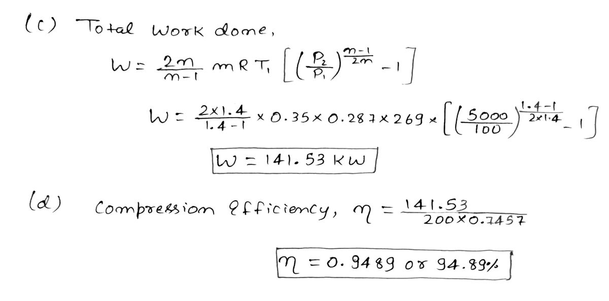 (Solved) - A two-stage compressor receives 0.35 kg/s of air at 100 kPa ...