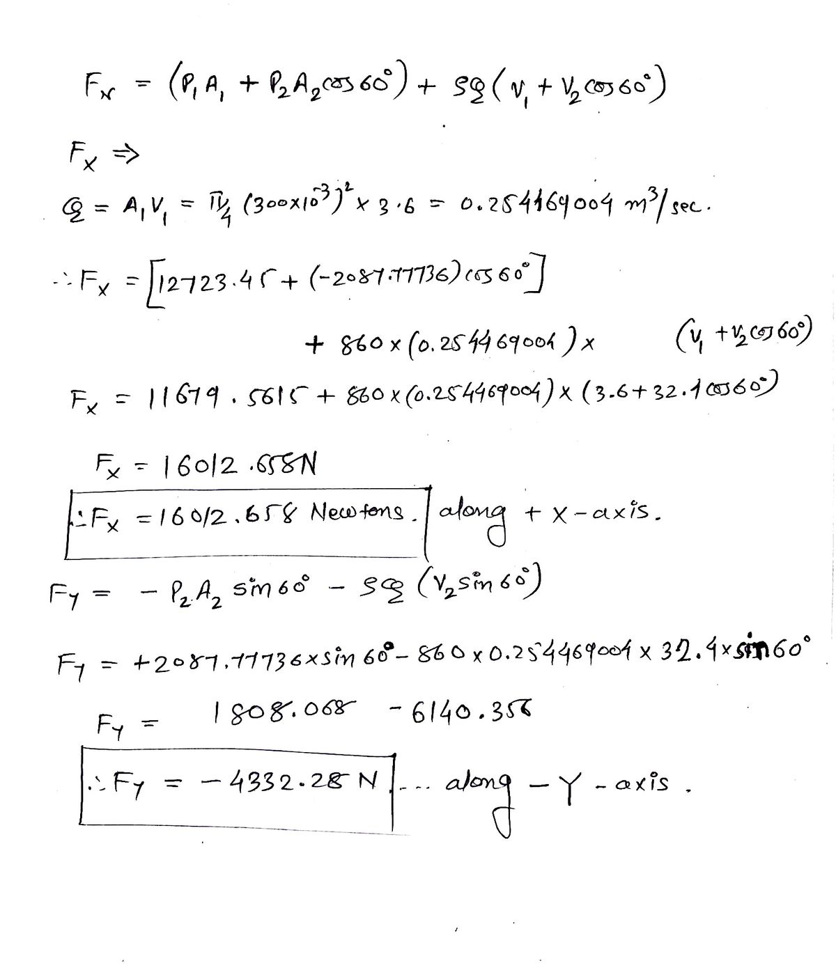 (Solved) - A horizontal pipe bend with a deflection angle of 120o has ...
