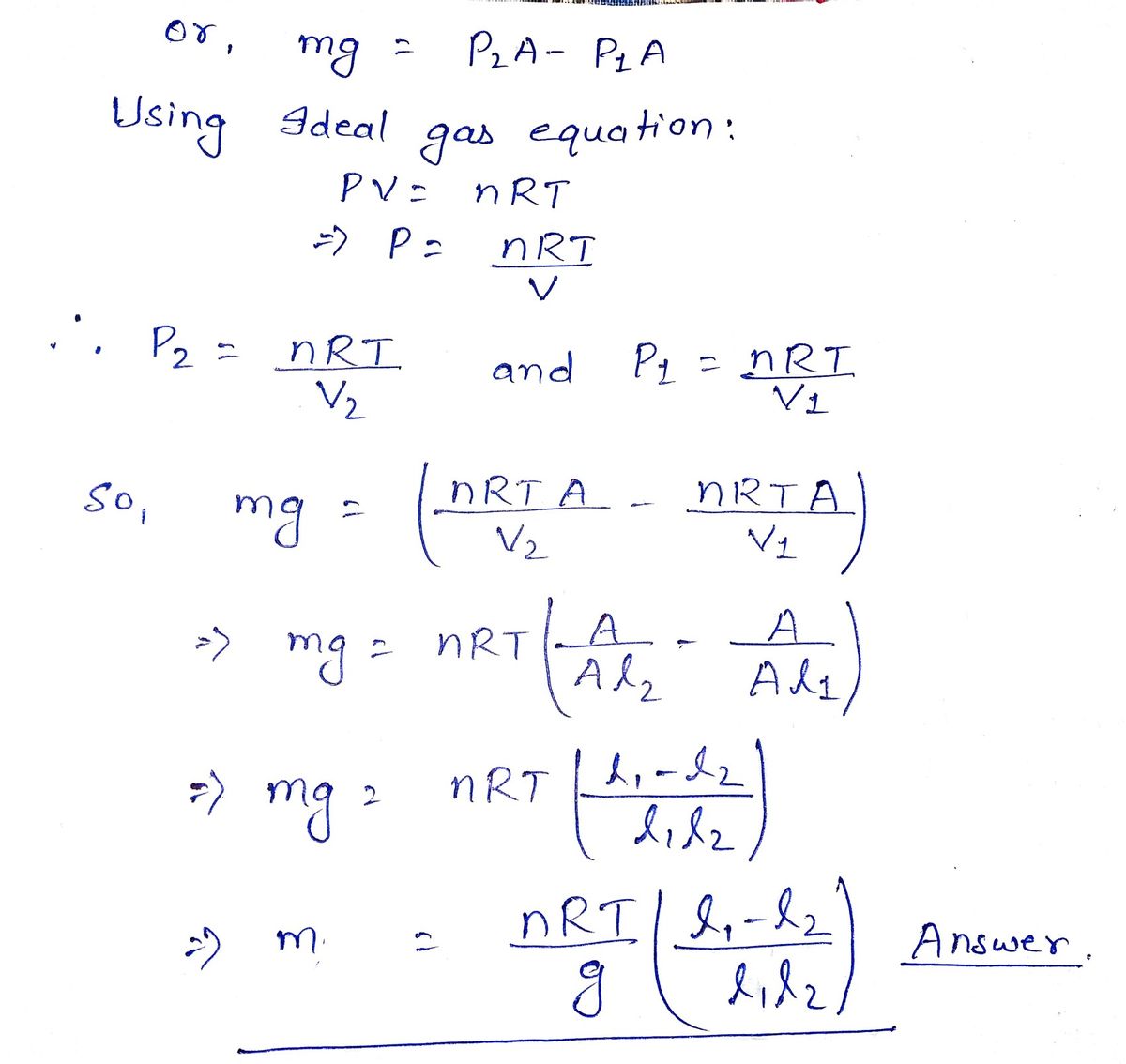 (Solved) - A vertical closed cylinder is separated into two parts by a ...
