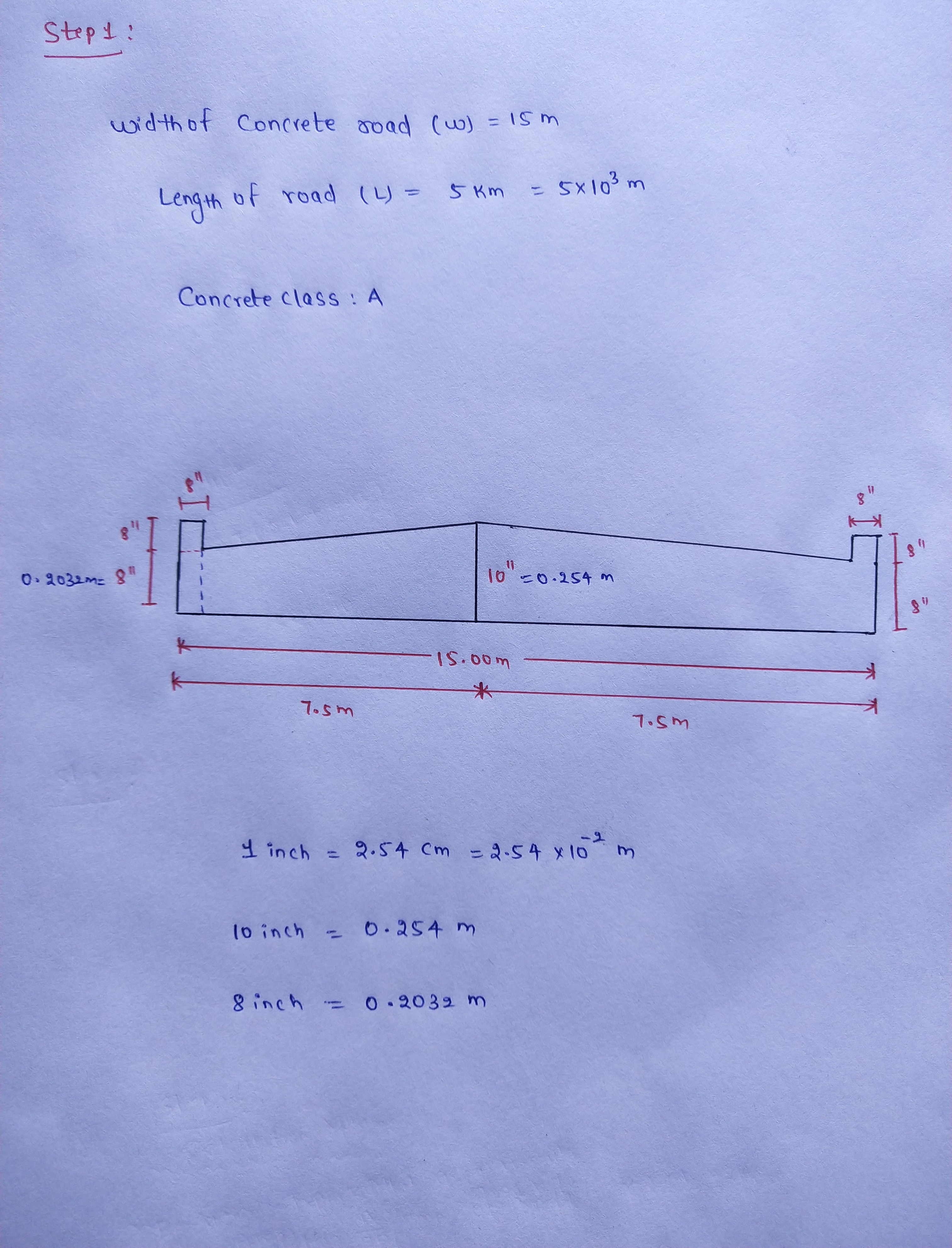 (Solved) - A concrete road 15 meters wide, 5 kilometers long, is ...