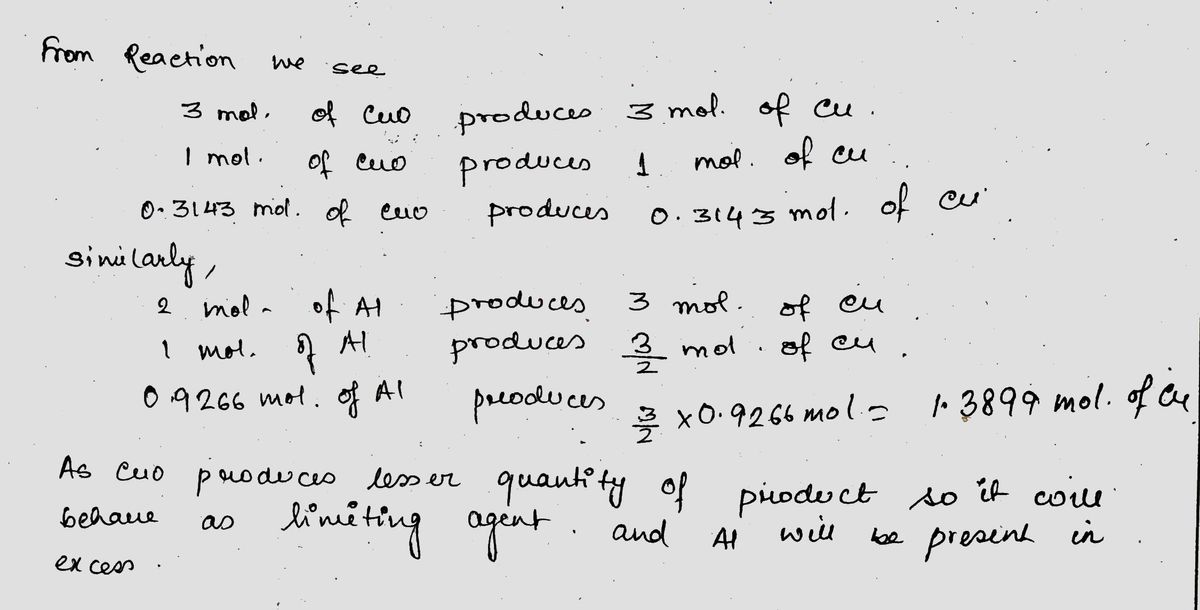 (Solved) - Consider the copper thermite reaction, a reaction between ...