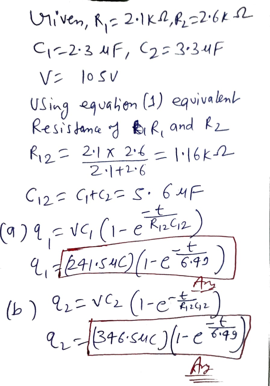 (Solved) - The circuit in the figure below contains two resistors, R ...
