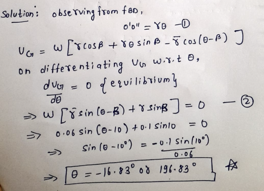(Solved) - Q3. Determine the equilibrium values of 0 and the stability ...