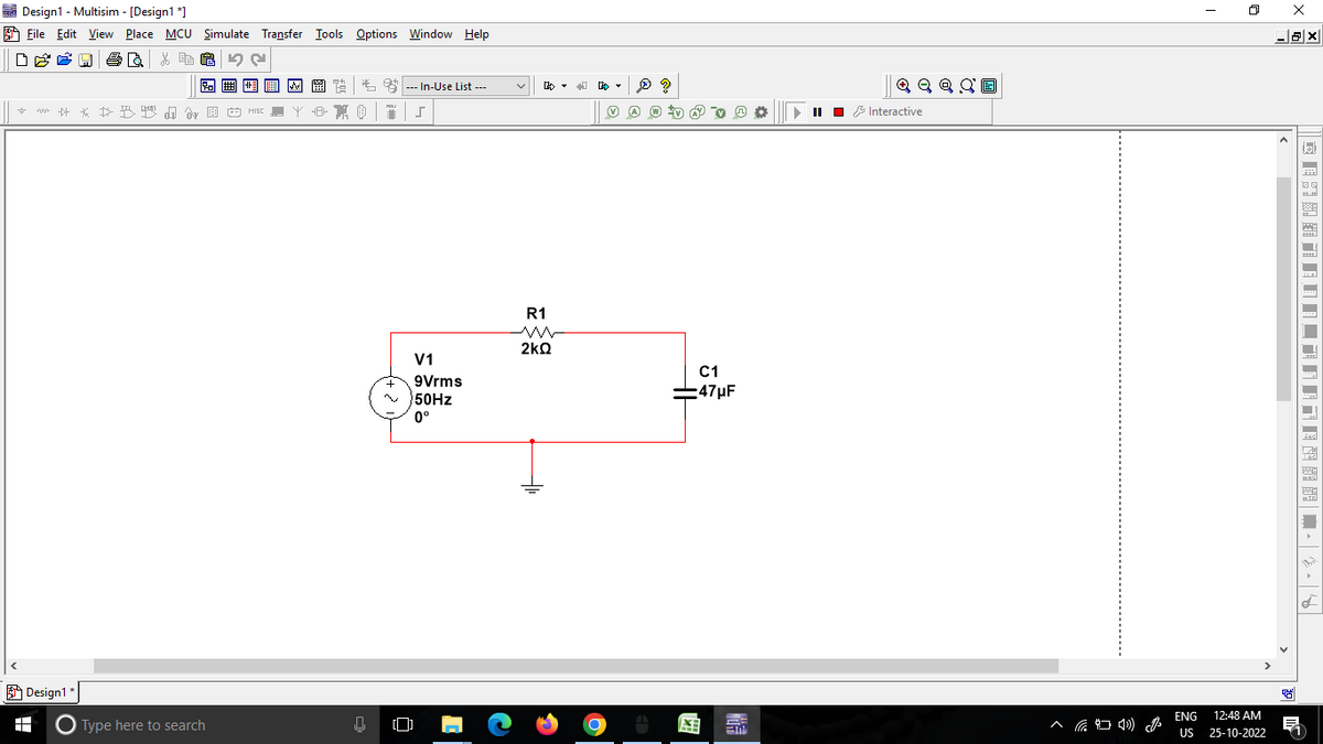 (Solved) - Design and Simulate the circuit in figure 1 using Multisim ...