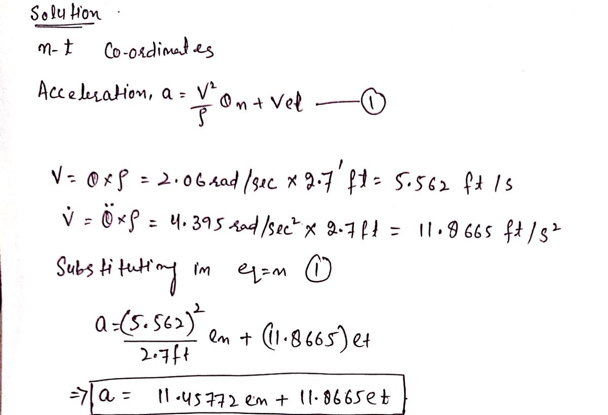 (Solved) - Write the vector expression for the acceleration a of the ...