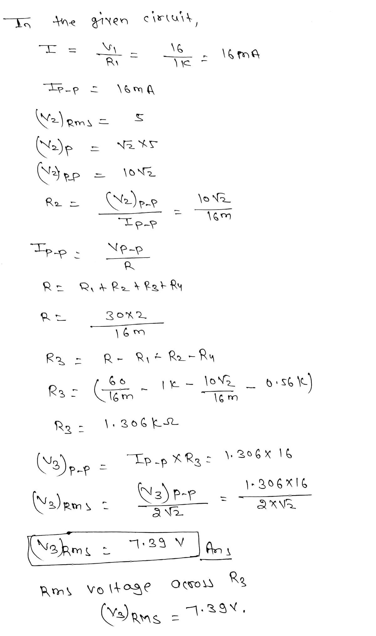 (Solved) - 26. Determine the rms voltage across R3 in Figure 11-82 ...