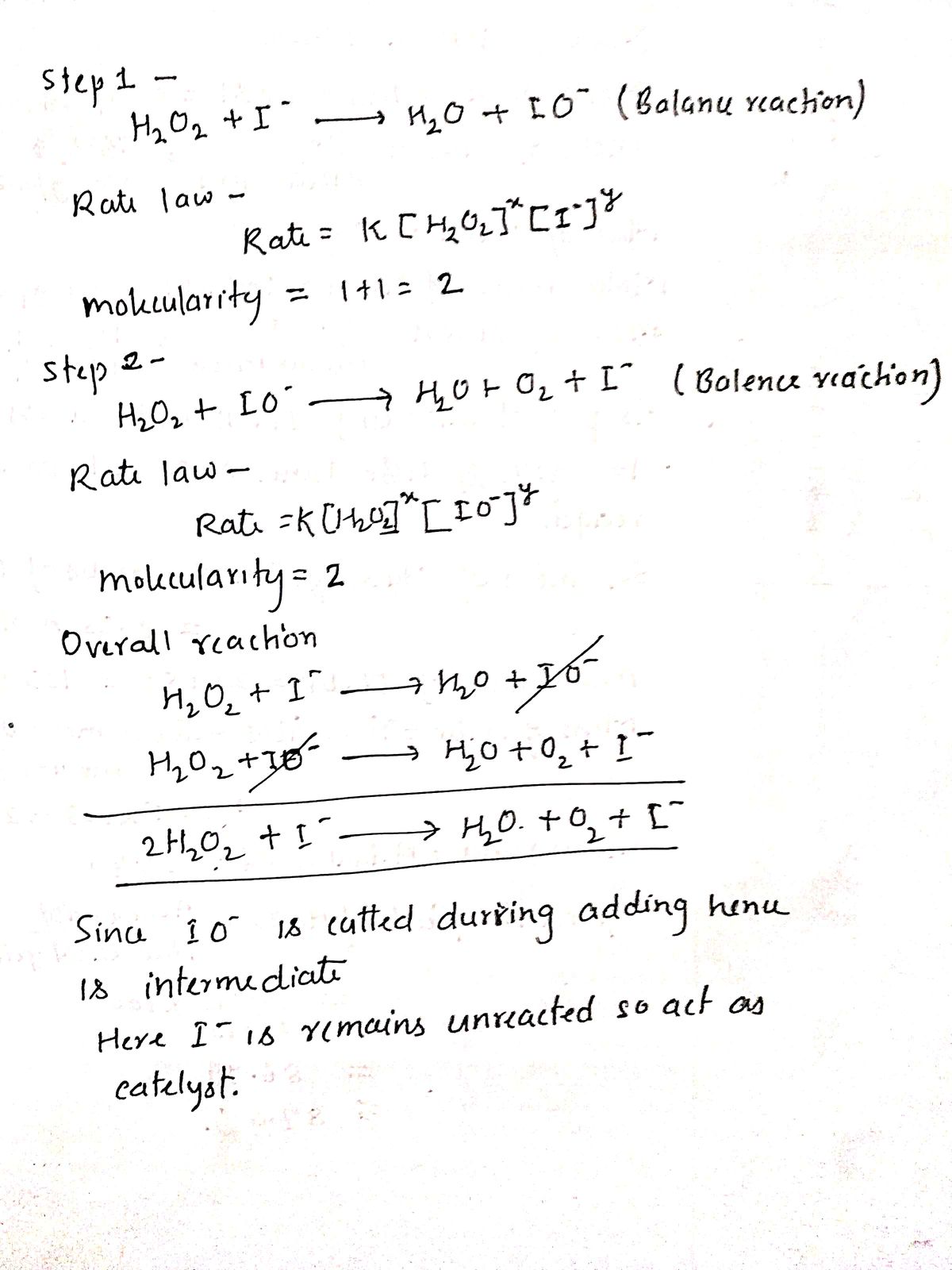 (Solved) - 10. A multi-step reaction involving hydrogen peroxide and ...